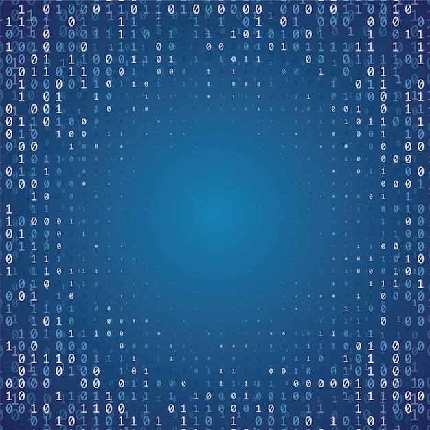 Flowing Binary Code in Shades of Blue Digital Background | Jiffy Designs