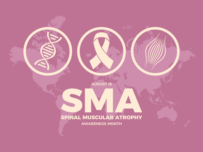 August Is Spinal Muscular Atrophy Sma Awareness Month Vector ...