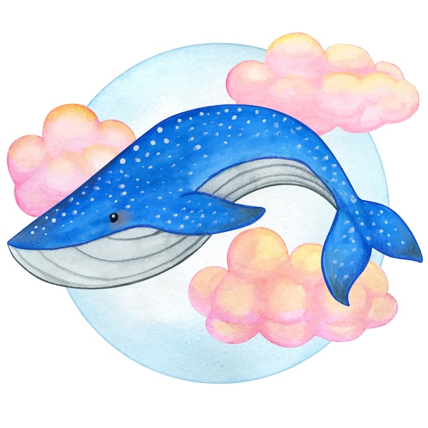 Whimsical Whale Soaring Through Clouds and Starry Skies | Jiffy Designs