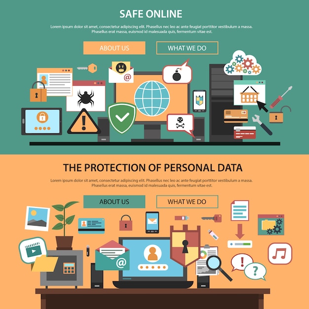 Safe Online: Protecting Personal Data Infographic Illustration | Jiffy ...
