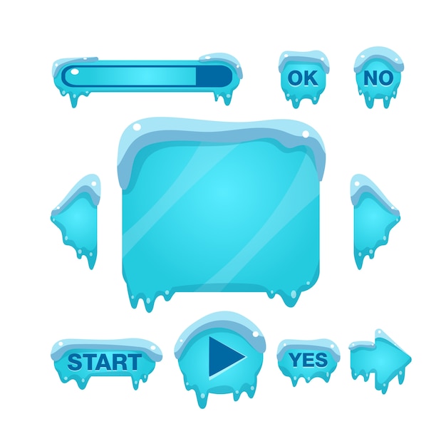 Vibrant Aqua Themed Collection of Icy UI Elements | Jiffy Designs