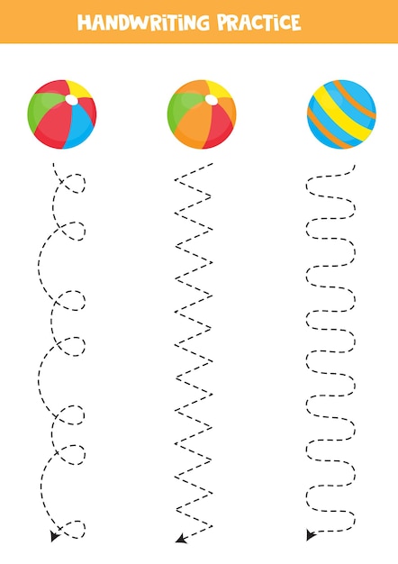 Vibrant Beach Balls: A Playful Handwriting Practice | Jiffy Designs
