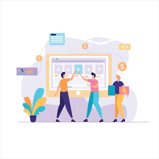 Vibrant Workplace Collaboration: Colleagues Brainstorming Ideas | Jiffy Designs