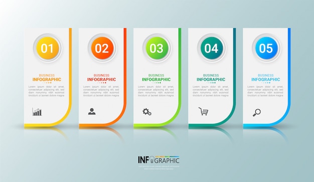 Vibrant Infographic Panels with Numbered Elements and Icons | Jiffy Designs
