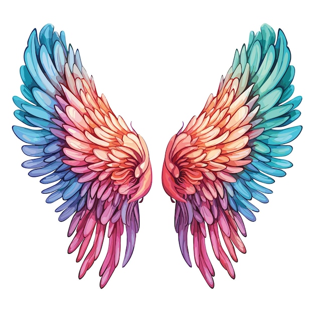 Vibrant Celestial Wings: A Spectrum of Ethereal Grace | Jiffy Designs
