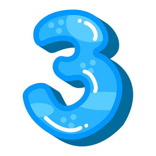 Cute Funny Number 3 Vector Illustration, Funny Cartoon Number Three ...