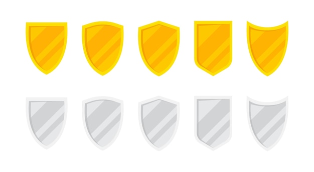 Vibrant Shield Shapes in Contrasting Yellow and Gray Tones | Jiffy Designs