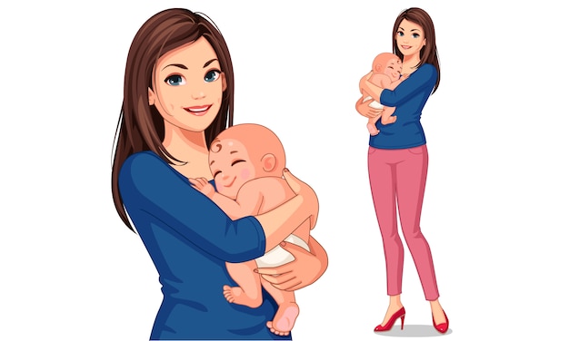 Loving mother tenderly holding her newborn baby | Jiffy Designs