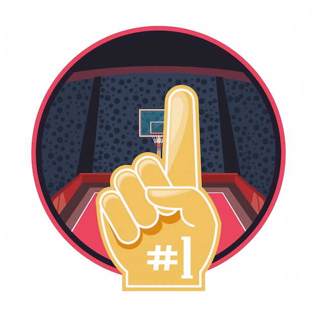 Vibrant #1 Hand Gesture in Basketball Court | Jiffy Designs
