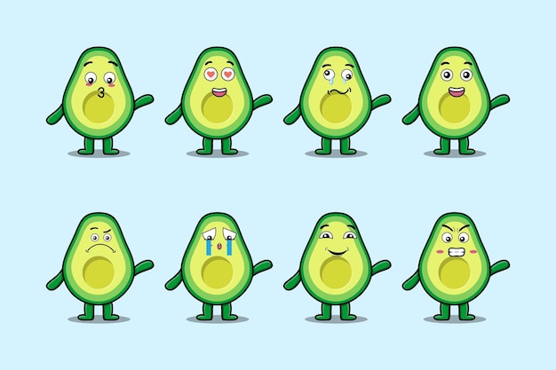 Playful Avocado Characters in Vibrant Collection | Jiffy Designs