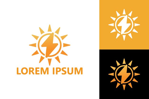 Radiant Sun Logo with Stylized Lightning Bolt | Jiffy Designs
