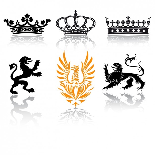 Heraldic Crowns, Mythical Beasts and Regal Emblems Collection | Jiffy ...