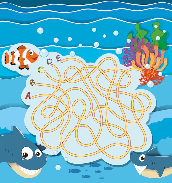 Vibrant Underwater Maze Adventure with Playful Sea Creatures | Jiffy ...