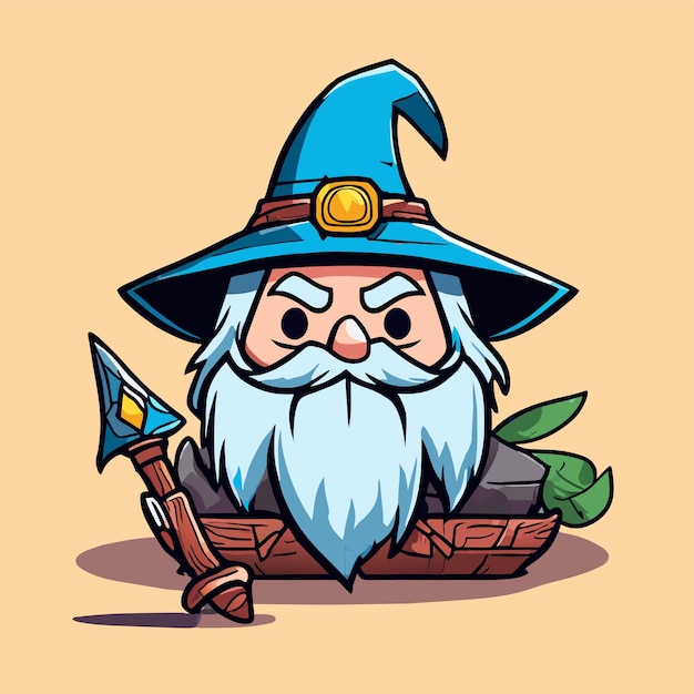 Charming Wizard with Wand and Basket of Herbs | Jiffy Designs