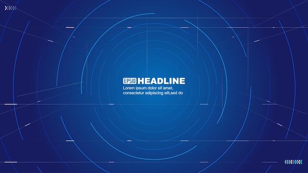 Futuristic Blue Radial Backdrop with Headline Text | Jiffy Designs
