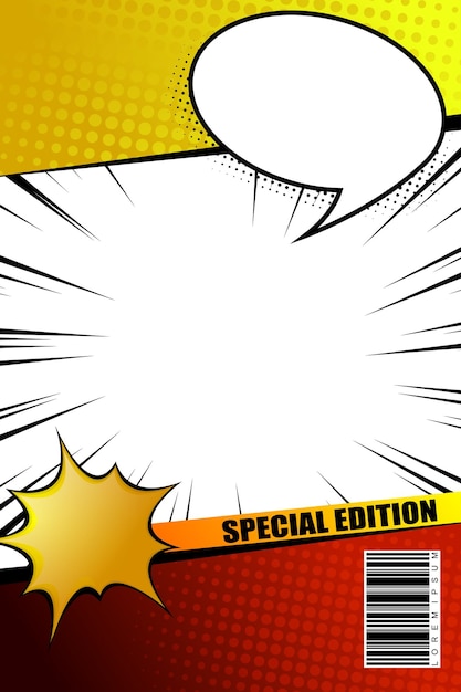 Vibrant Comic Book Explosion with Speech Bubble and Barcode | Jiffy Designs