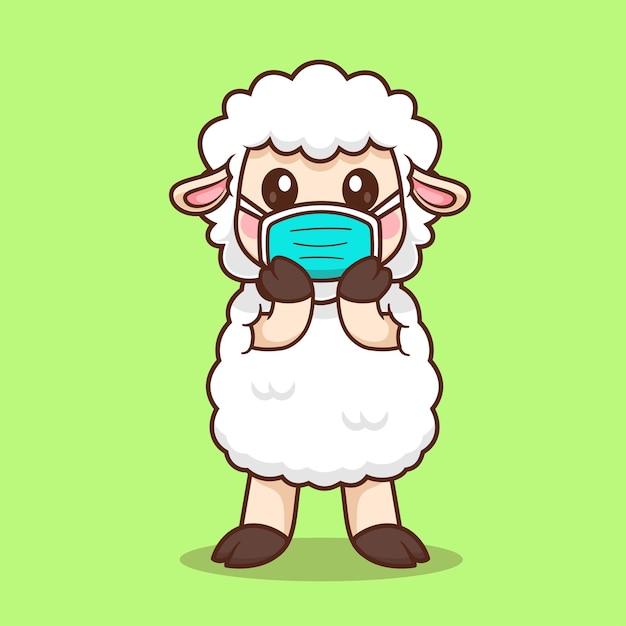 Adorable Masked Sheep Cartoon Character | Jiffy Designs
