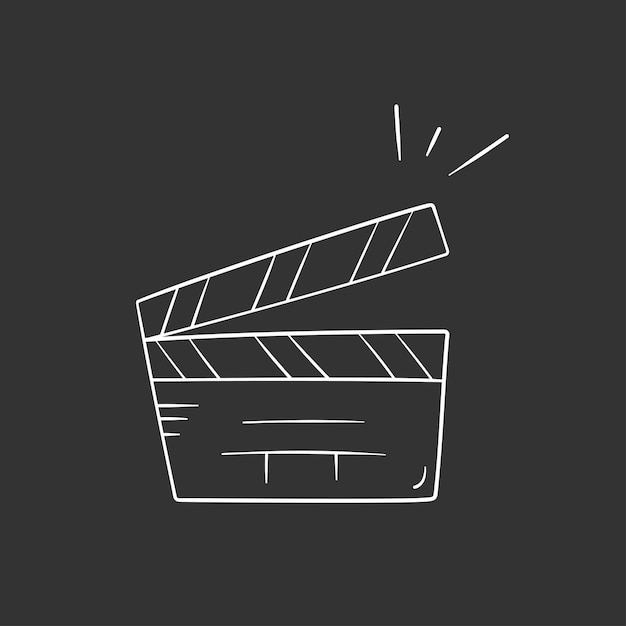 Minimalist Clapperboard Silhouette in Striking Monochrome | Jiffy Designs