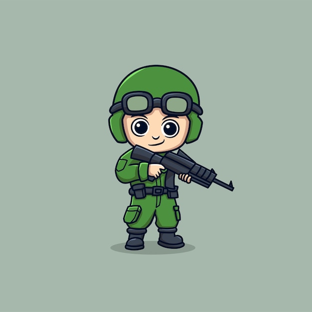 Adorable Soldier in Green Uniform with Helmet and Goggles | Jiffy Designs