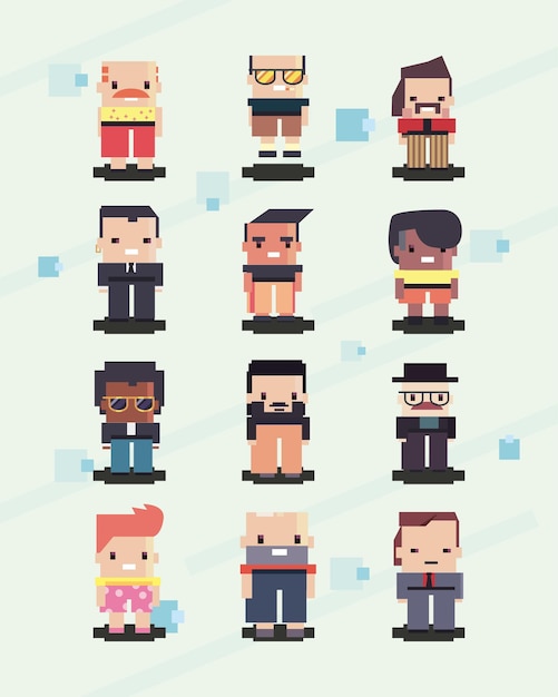 Diverse Pixel Art Figures Showcasing Unique Identities and Styles ...