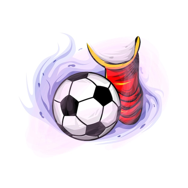 Energetic Soccer Ball Amid Vibrant Swirls | Jiffy Designs