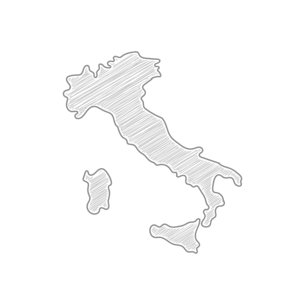 Sketch of the Italian Peninsula with Mainland and Sicily | Jiffy Designs