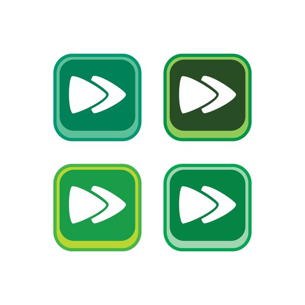 Vibrant Green Arrow Icons for Multimedia and Navigation | Jiffy Designs