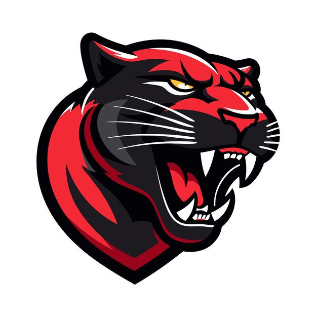 Fierce Red Panther Mascot Icon with Powerful Expression | Jiffy Designs
