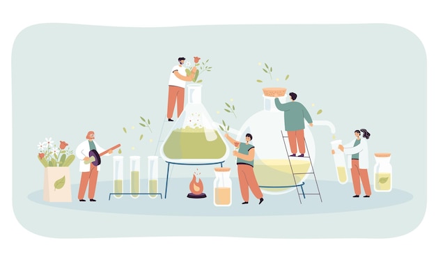 Whimsical Laboratory: Scientists Conducting Experiments with Vibrant ...