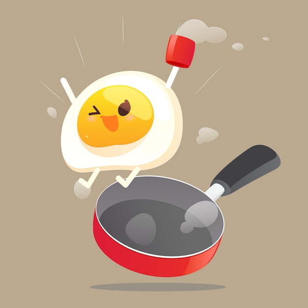 Sunny Side Up Egg Jumping into Frying Pan | Jiffy Designs