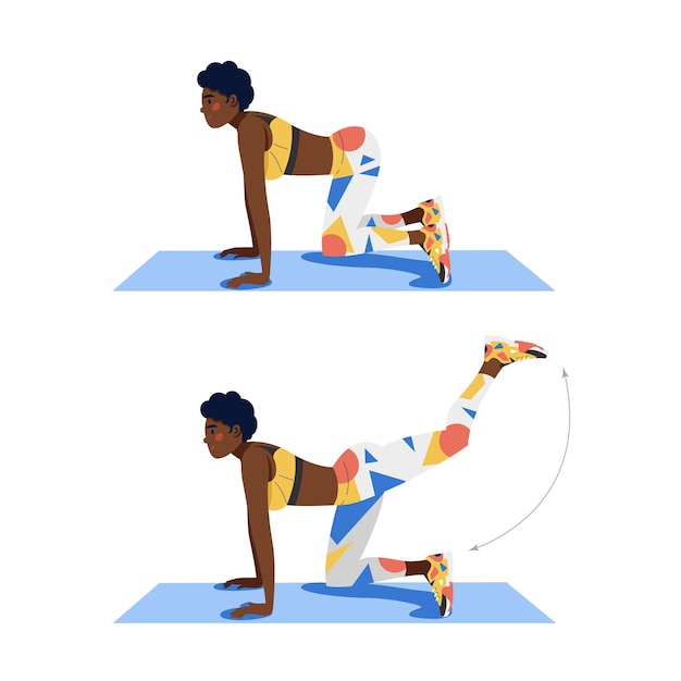Colorful Fitness Poses of a Determined Athlete | Jiffy Designs