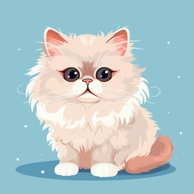 Adorable Fluffy White Persian Cat with Big Expressive Eyes | Jiffy Designs