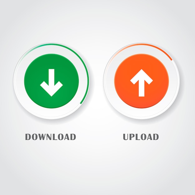 Minimalist Download and Upload Symbols in Vibrant Colors | Jiffy Designs