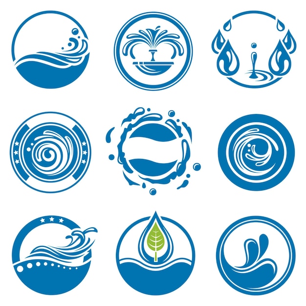 Captivating Collection of Vibrant Water-Themed Symbols and Icons ...