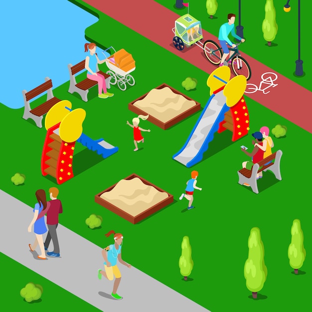 Vibrant Outdoor Park Scene with Diverse Activities | Jiffy Designs