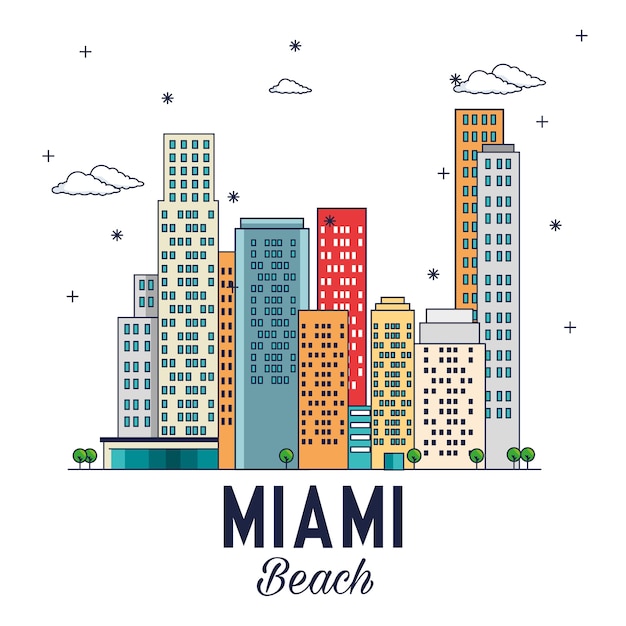 Vibrant Skyline of Miami Beach's Iconic Cityscape | Jiffy Designs
