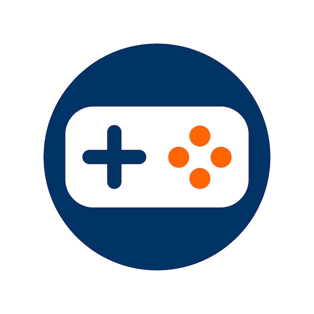 Vibrant Gaming Controller Icon in Bold Blue Circle | Jiffy Designs