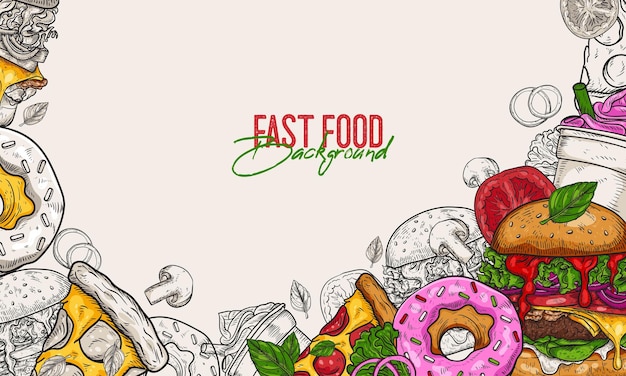 Delectable Delights: A Mouthwatering Fast Food Background | Jiffy Designs