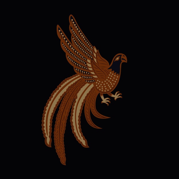 Vibrant Golden Phoenix Emblem on Black Background | Jiffy Designs