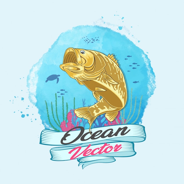 Majestic Catch: The Ocean Vector Fish Illustration | Jiffy Designs