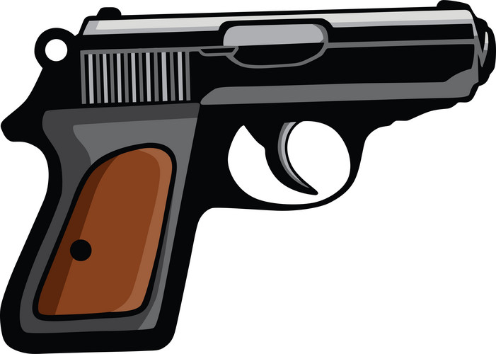 Personal Pistol Gun Vector Illustration Clipart | Jiffy Designs