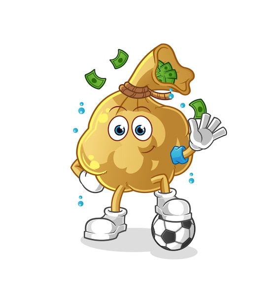Cheerful Soccer Ball Character Celebrates with Dollars | Jiffy Designs