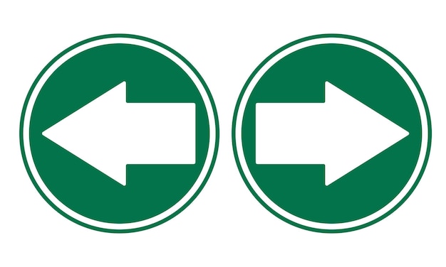 Contrasting Green Directional Arrows in Circular Shapes | Jiffy Designs