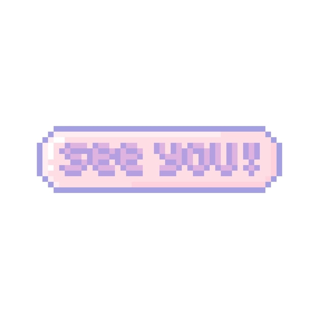 Retro Pixel Art 'See You' Text Banner | Jiffy Designs