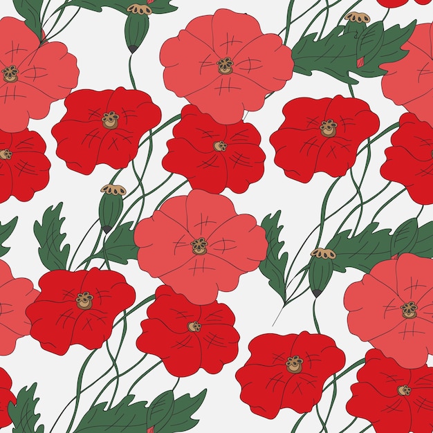 Vibrant Red Poppy Floral Pattern | Jiffy Designs