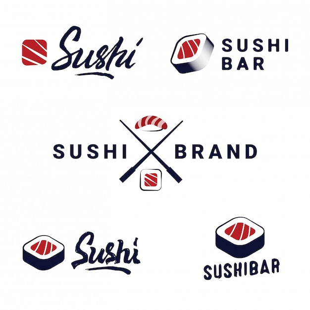 Vibrant Sushi-Inspired Logos and Emblems for Diverse Applications ...