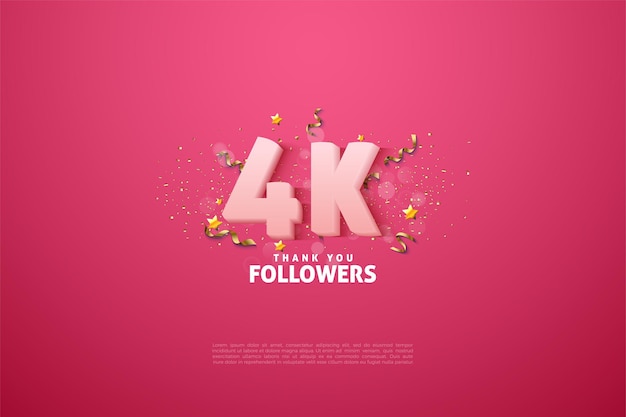 Vibrant 4K Follower Celebration with Confetti Accents | Jiffy Designs