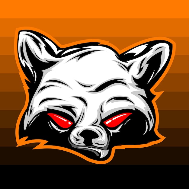 Fierce Raccoon Mascot with Glowing Red Eyes | Jiffy Designs