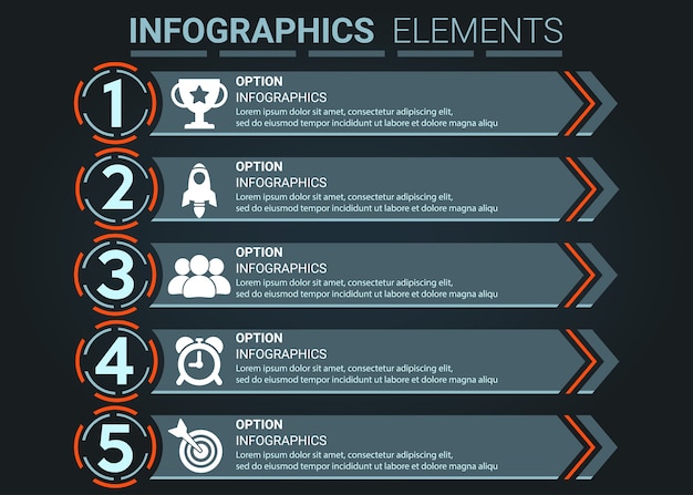 Sleek Infographic Panels with Modern Icons and Text Placeholders ...
