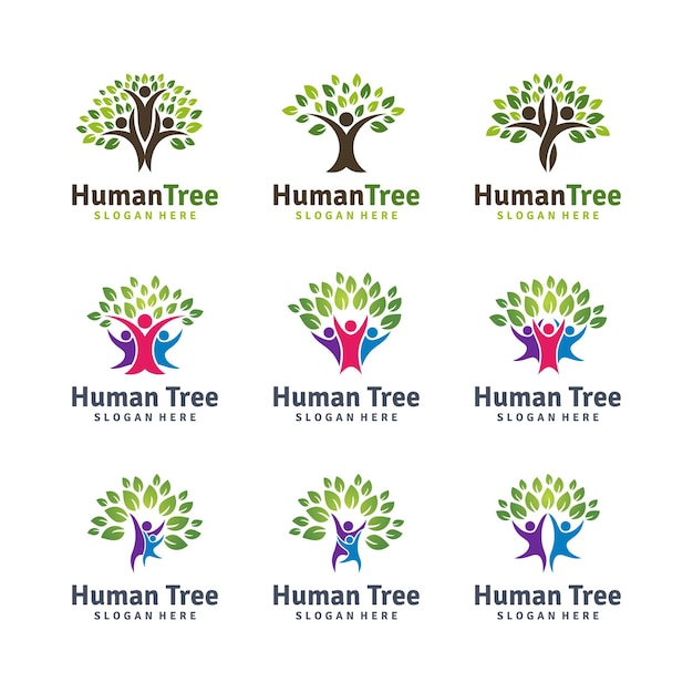 Vibrant Tree Logos Celebrating Humanity and Nature's Harmony | Jiffy ...